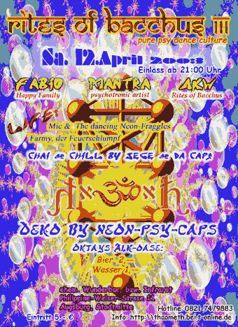 Rites of Bacchus 3 (Achtung! Geänderte Location!!!) · 12 Apr 2003 ...
