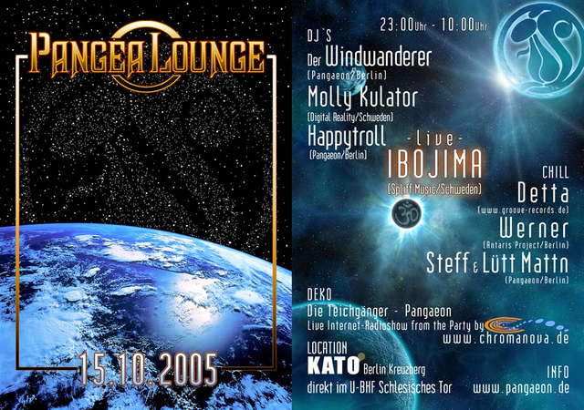 Pangea Lounge · 15 Oct 2005 · Berlin (Germany) · goabase ॐ parties and ...
