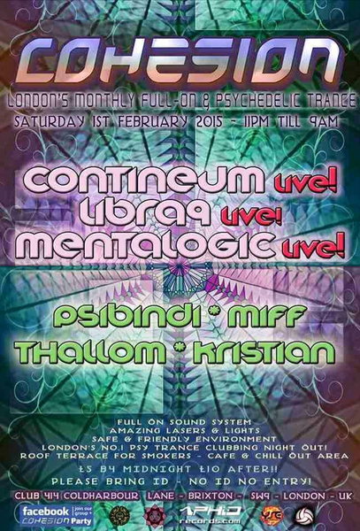 Cohesion Psychedelic Trance Party - London · 7 Feb 2015 · Brixton ...