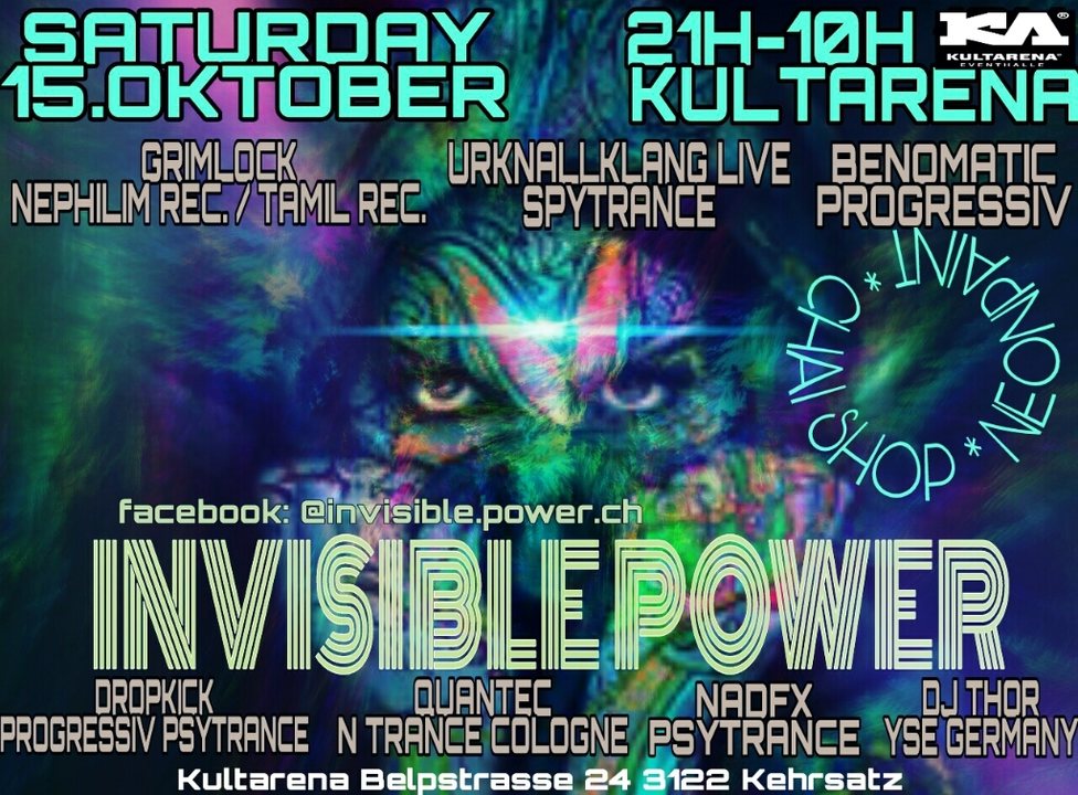 INVISIBLE POWER · 15 Oct 2016 · Kehrsatz (Switzerland) · goabase ॐ ...