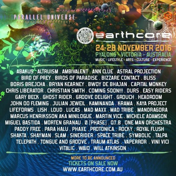 EARTHCORE 2016 – Parallel Universe · 24 Nov 2016 · Pyalong, VIctoria ...