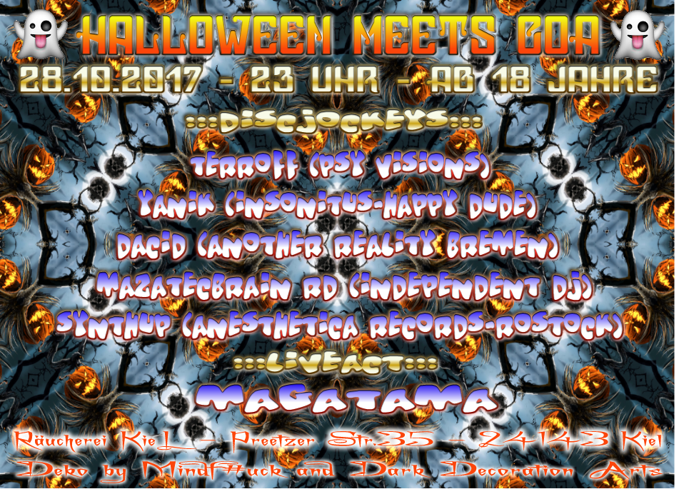 HALLOWEEN meets GOA · 28 Oct 2017 · Kiel (Germany) · goabase ॐ parties ...