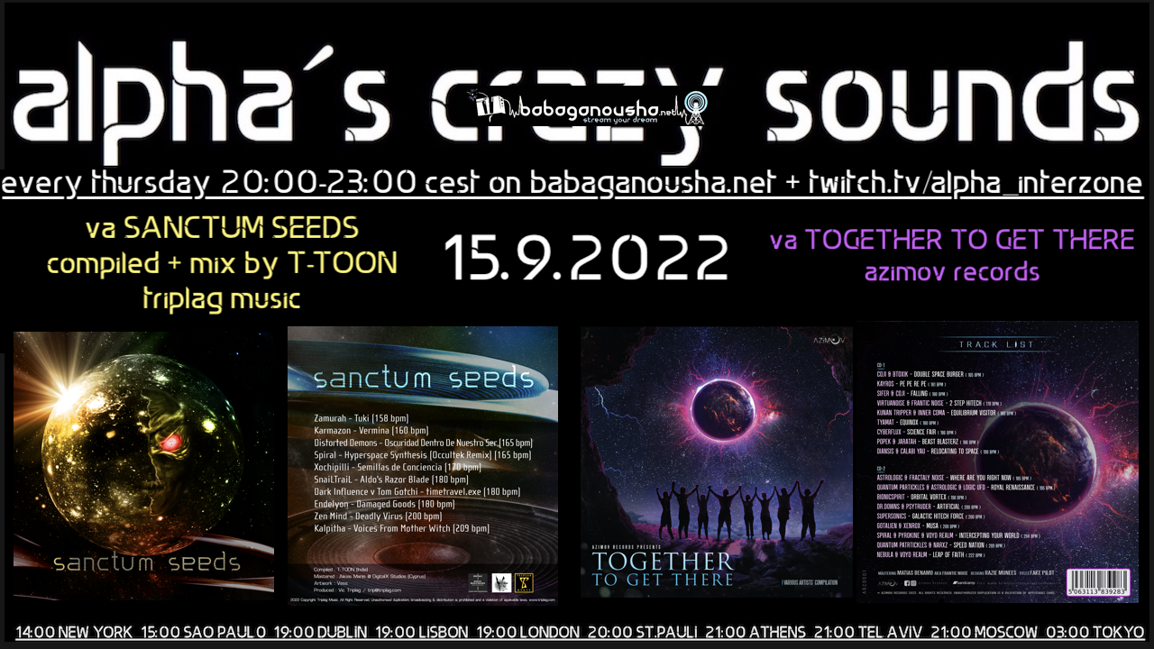 alpha.s crazy osunds: va SANCTUM SEEDS + va TOGETHER TO GET THERE · 15 ...