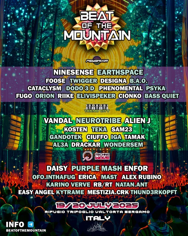 BEAT OF THE MOUNTAIN · 19 Jul 2025 · Bergamo (Italy) · goabase ॐ parties and people