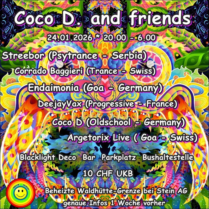 Coco D. and friends · 24.01.2026 · Stein (Schweiz) · goabase ॐ parties ...
