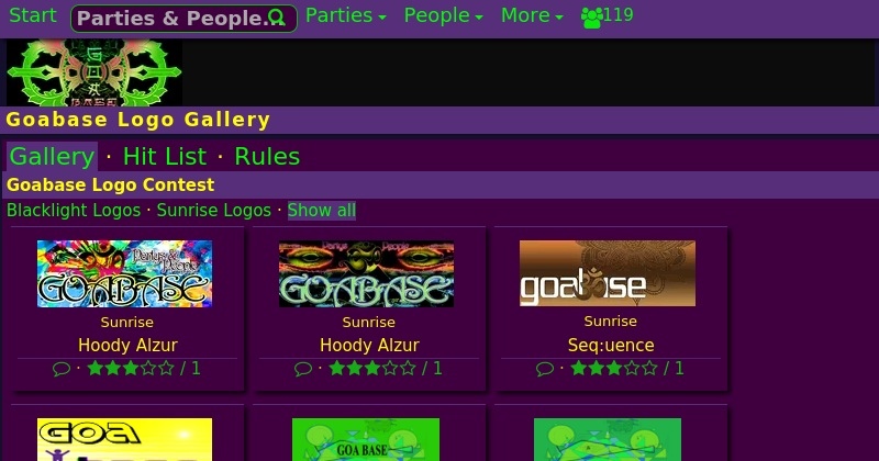 Goabase Logo Galerie · goabase ॐ parties and people